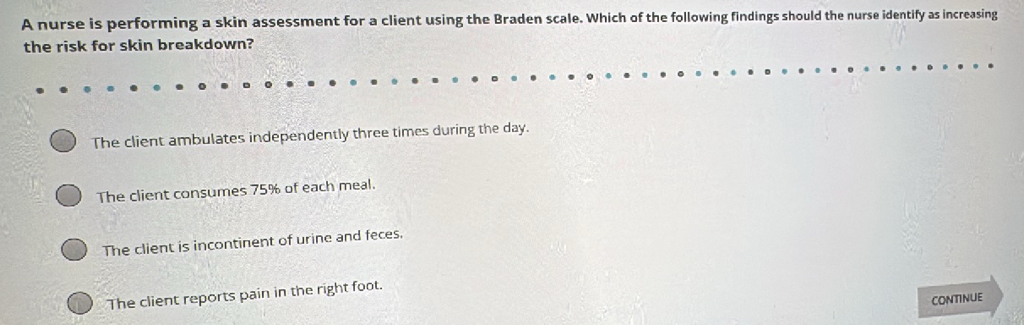 Nurse Performing Skin Assessment Client Using Braden Scale. Which ...