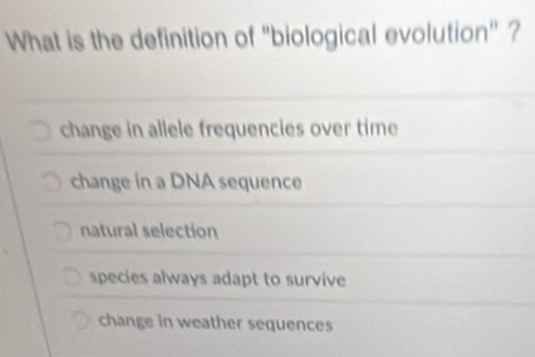 What Is the Definition of "biological Ovolution"? Change in Allele ...