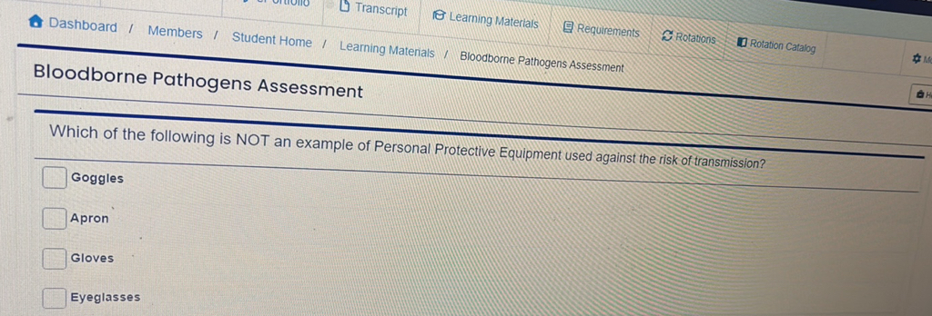 Bloodborne Pathogens Assessment Following Example Personal Protective ...