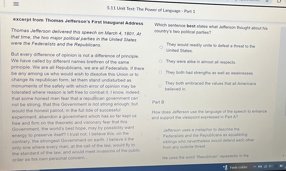 5.11 Unit Test: The Power of Language - Part 1 Excerpt from Thomas ...