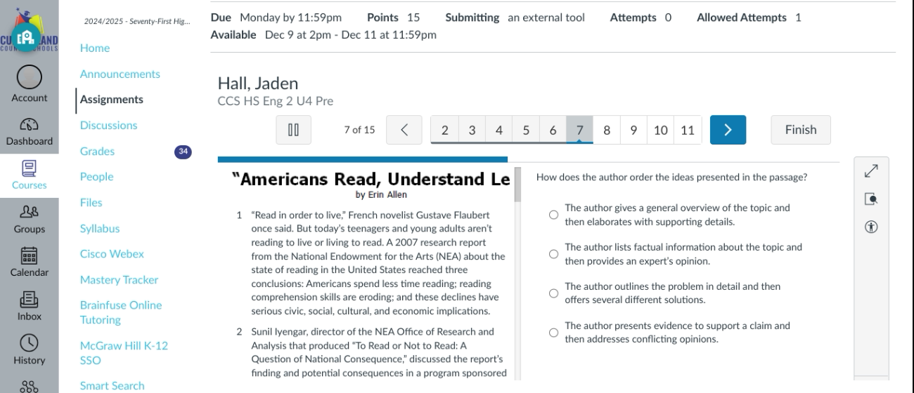 "Americans Read , Understand Le by Erin Allen 1 "Read in Order to Live ...