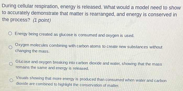 Cellular Respiration , Energy Released. What Would Model Need to Show ...