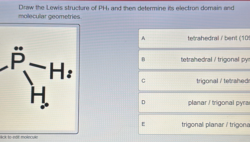 Draw the Lewis Structure of Mathrm(PH)_(3) and Then Determine Its ...