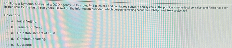 Phillip Is a Systems Analyst at a DOD Agency. In This Role Philip ...