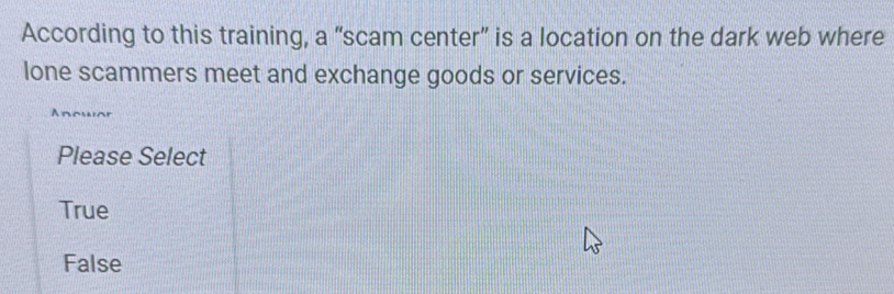 According to This Training, a "scam Center" Is a Location on the Dark Web Where Lone Scammers ...