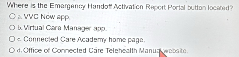 Where Is the Emergency Handoff Activation Report Portal Button Located ...