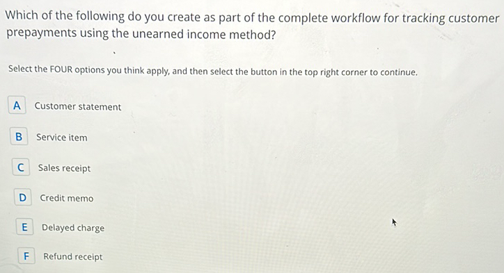 Which of the Following You Create Part of the Complete Workflow Tracking Customer Prepayments ...