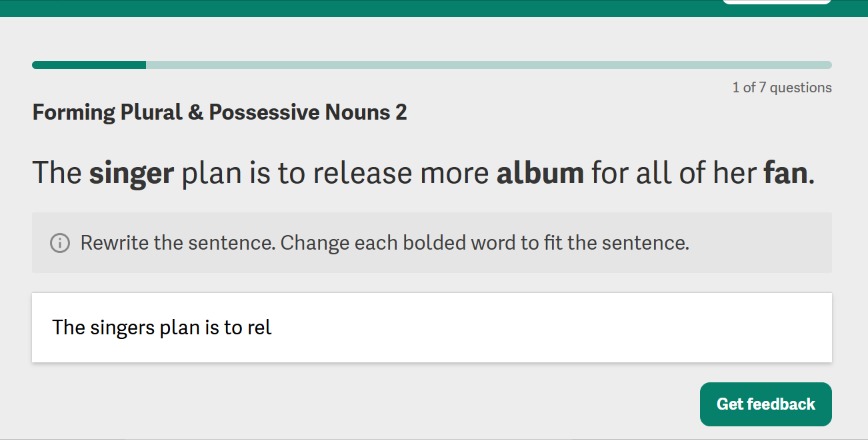 Forming Plural Possessive Nouns 2 The Singer Plan Is to Release More ...
