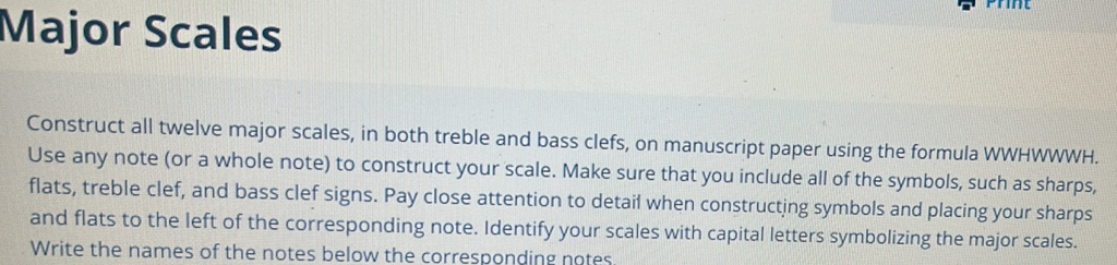 Major Scales Construct All Twelve Major Scales, in Both Treble and Bass ...