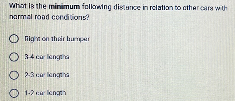 What Is the Minimum Following Distance in Relation to Other Cars with ...