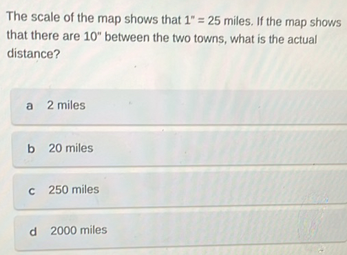 The Scale of the Map Shows That 1''=25miles If the Map Shows That There ...