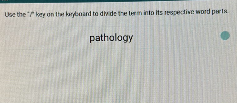 Use the "/" Key on the Keyboard to Divide the Term into Its Respective ...