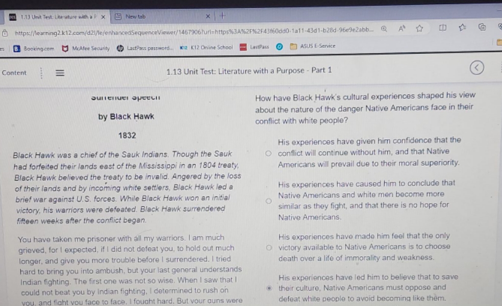 1.13 Unit Test: Literature with a Purpose - Part 1 by Black Hawk 1832 ...
