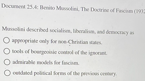 Document 25.4: Benito Mussolini, The Doctrine of Fascism (1932 ...
