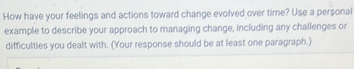 Your Feelings Actions Toward Change Evolved over Time? Use Personal ...
