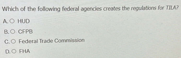 Which of the Following Federal Agencies Creates the Regulations for ...
