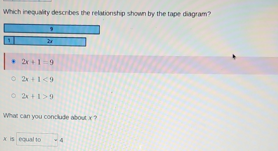 Which Inequality Describes the Relationship Shown by the Tape Diagram ...