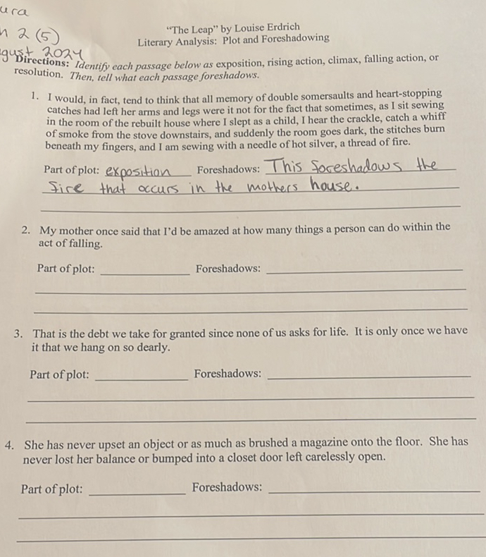 "The Leap" by Louise Erdrich Literary Analysis: Plot and Foreshadowing ...