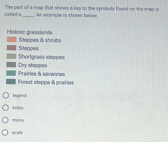 The Part of a Map That Shows a Key to the Symbols Found on the Map Is ...