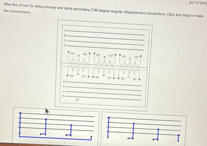 Wire the Circuit for Delta Primary and Delta Secondary (180-degree ...