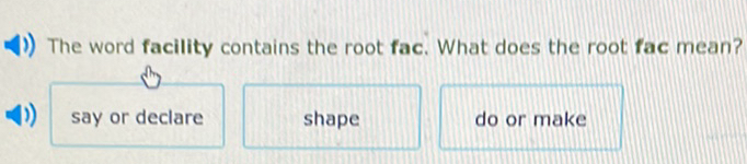 1) The Word Facility Contains the Root Fac What Does the Root Fac Mean ...