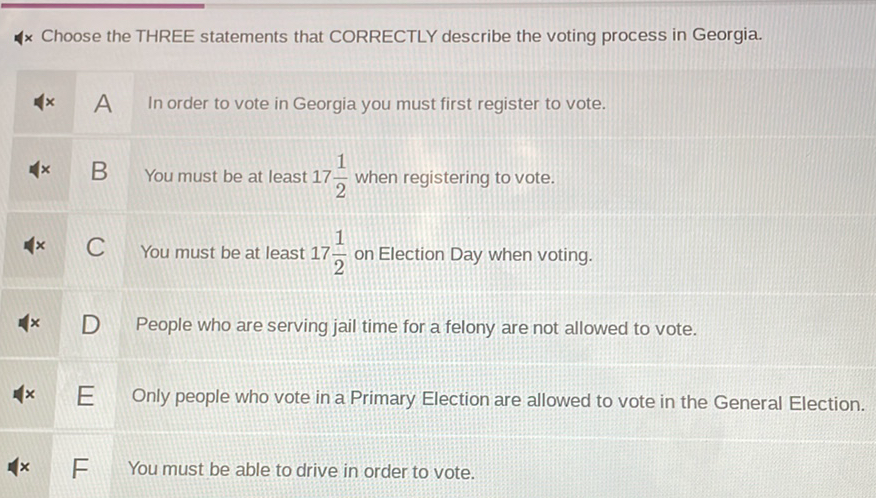 4x Choose the THREE Statements That CORRECTLY Describe the Voting ...