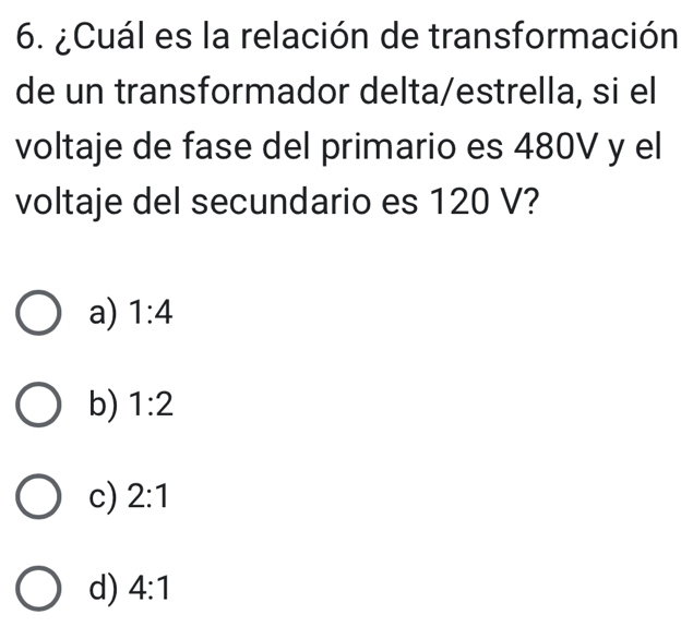 6. ¿Cuál Es La Relación De Transformación De Un Transformador Delta ...