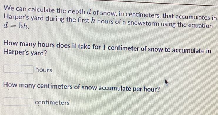 We Can Calculate the Depth D of Snow in Centimeters, That Accumulates ...