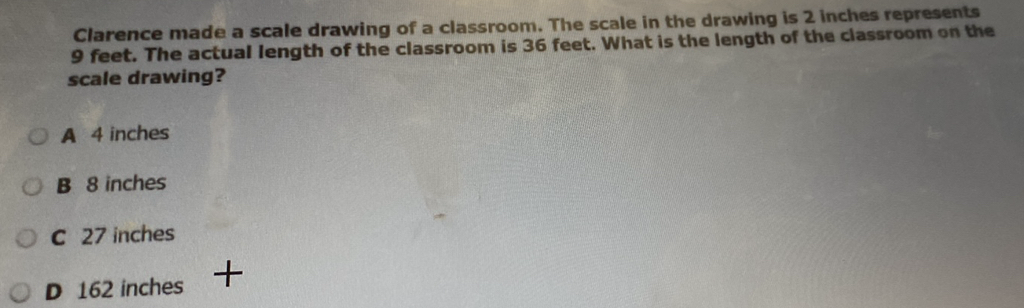 Clarence Made a Scale Drawing of a Classroom. The Scale in the Drawing ...