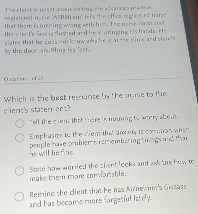 Client Upset Visiting Advanced Practice Registered Nurse (APRN) Tells ...