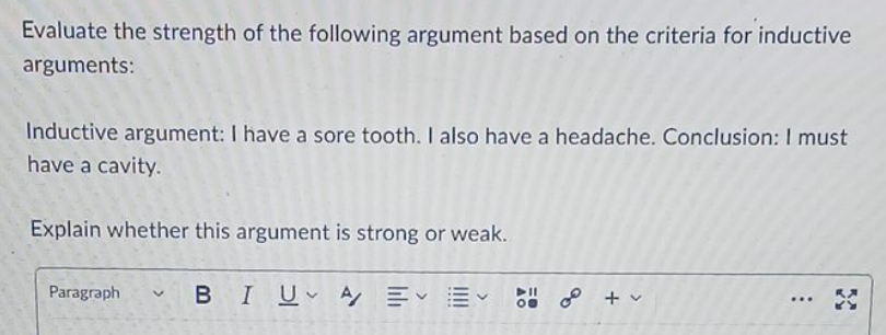 Evaluate Strength Following Argument Based Criteria Inductive Arguments ...