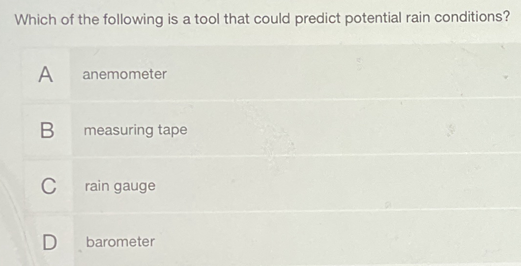 Which of the Following Is a Tool That Could Predict Potential Rain ...
