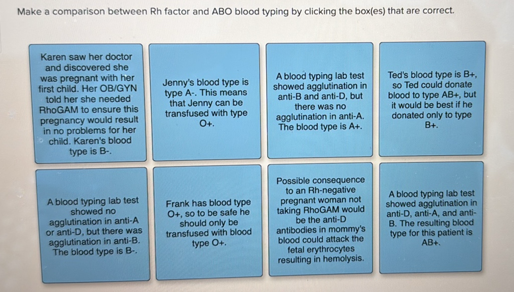 Make a Comparison Between Rh Factor and ABO Blood Typing by Clicking ...