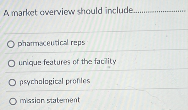 A Market Overview Should Include __ Pharmaceutical Reps Unique Features ...