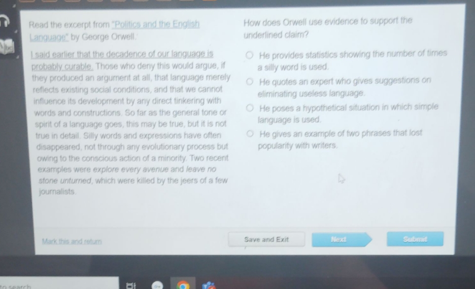 Read the Excerpt from "Politics and the English Language" by George ...