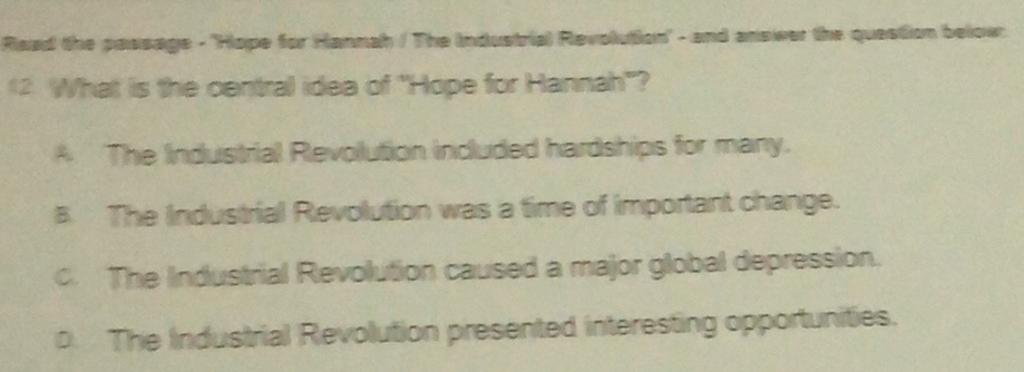 Read the Passage - Hope for Hannah/The Industrial Revolution - and ...