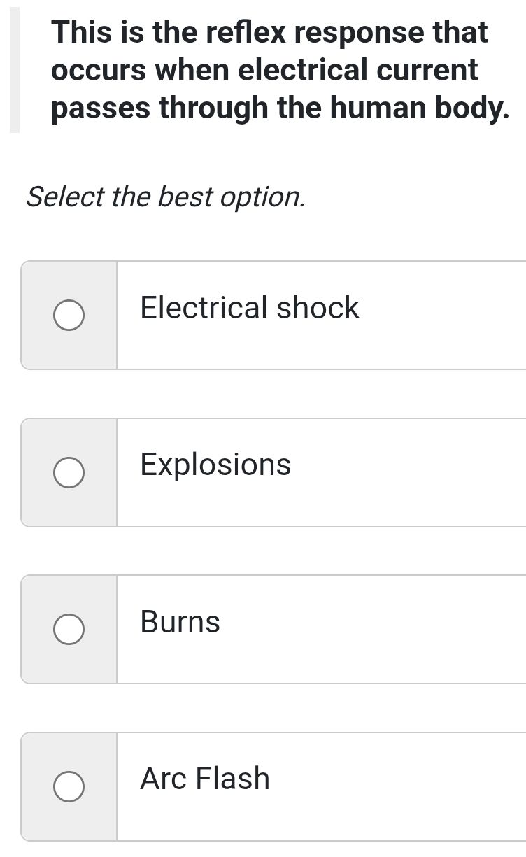 This the Reflex Response That Occurs When Electrical Current Passes ...