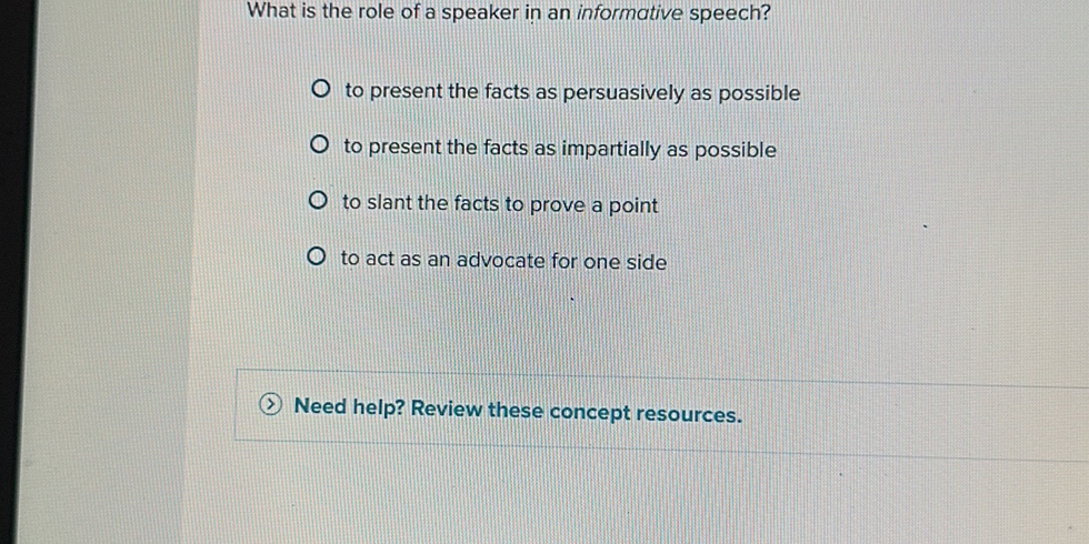 What Is the Role of Speaker in Informative Speech? to Present the Facts ...