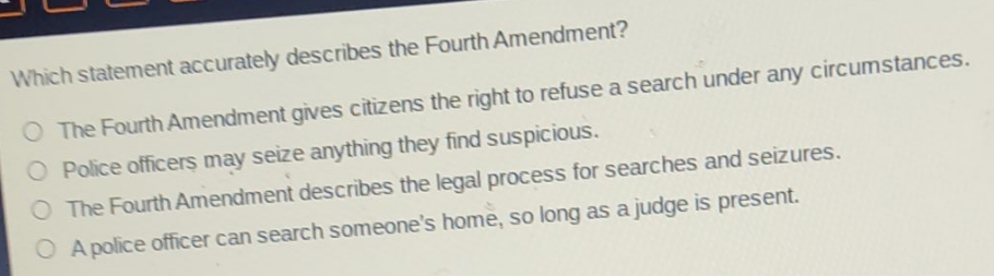 Which Statement Accurately Describes Fourth Amendment? Fourth Amendment ...
