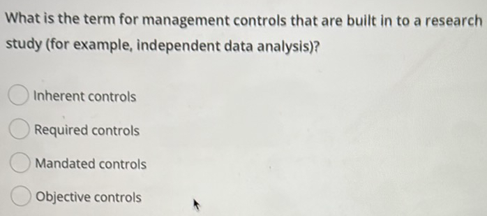 Term Management Controls Built Research Study (for Example Independent ...