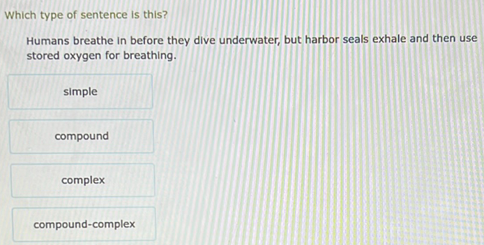 Which Type of Sentence Is This? Humans Breathe In Before They Dive ...
