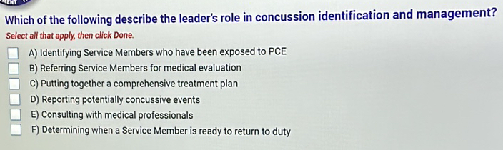 Which the Following Describe the Leader's Role Concussion ...