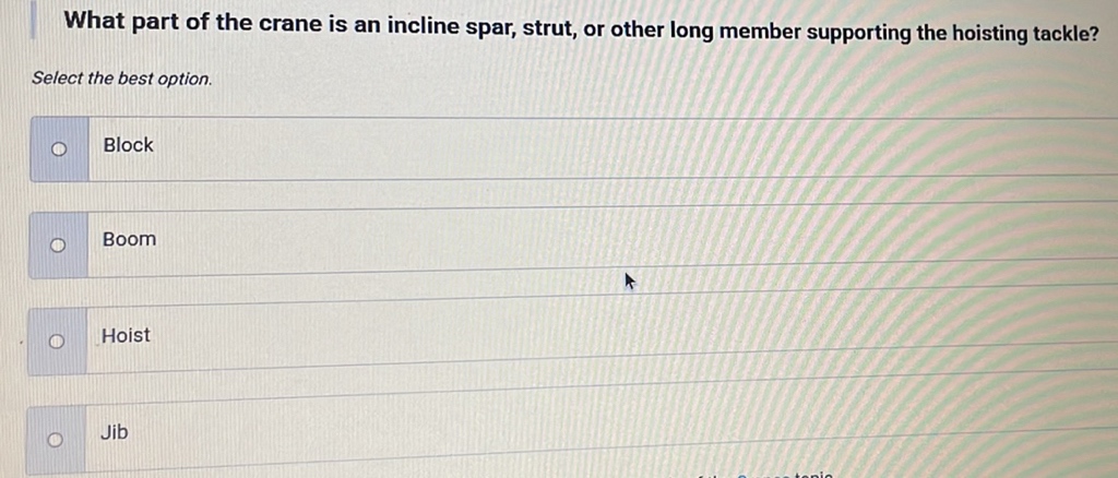 What Part of the Crane Is an Incline Spar, Strut, or Other Long Member ...
