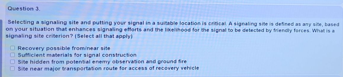 Question 3 Selecting a Signaling Site and Putting Your Signal in a ...