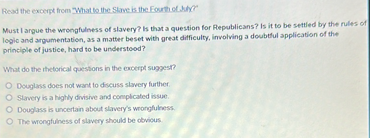 Read Excerpt "What Slave Fourth July?" I Argue Wrongfulness Slavery ...