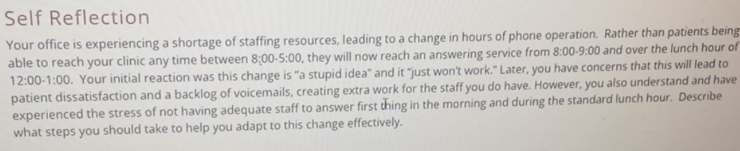 Self Reflection Your Office Experiencing Shortage Staffing Resources ...