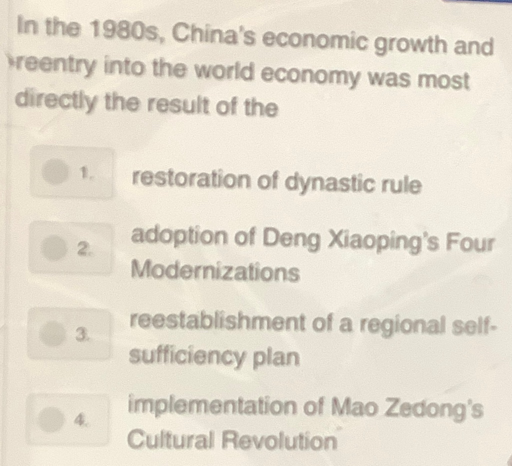 In the 1980s . China's Economic Growth and Reentry into the World ...