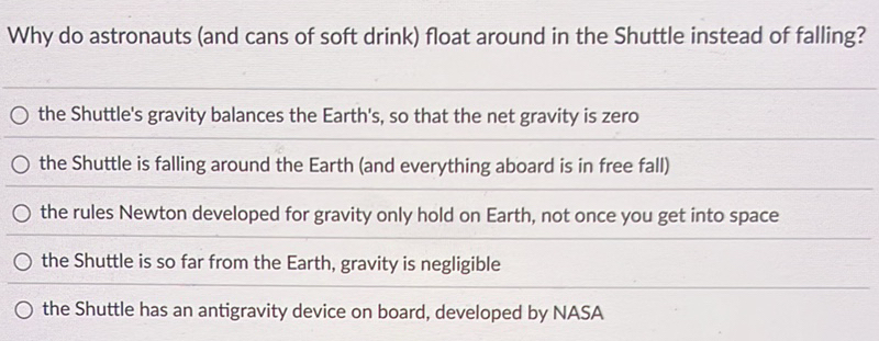 Why Do Astronauts (and Cans of Soft Drink)float Around in the Shuttle ...