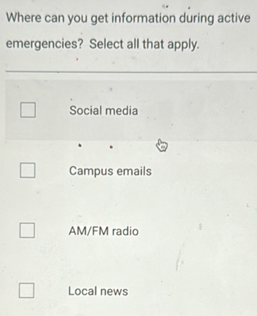 Where Can You Get Information During Active Emergencies? Select All ...