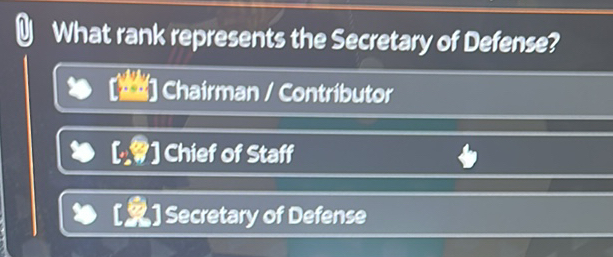 (i) What Rank Represents the Secretary of Defense? Day Chairman ...